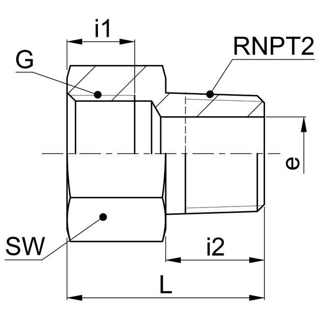 SERTO | Adaptor female G - male NPT