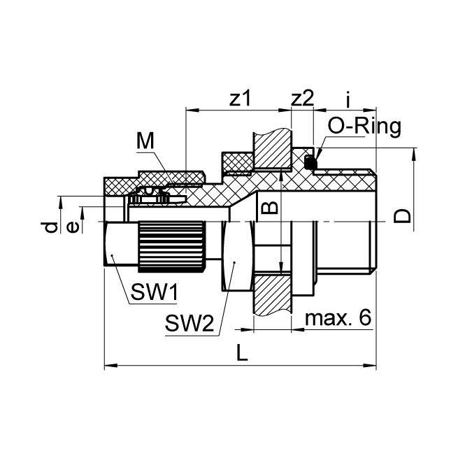 SERTO | Panel mount male adaptor union