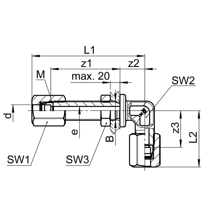SERTO | Panel mount elbow union